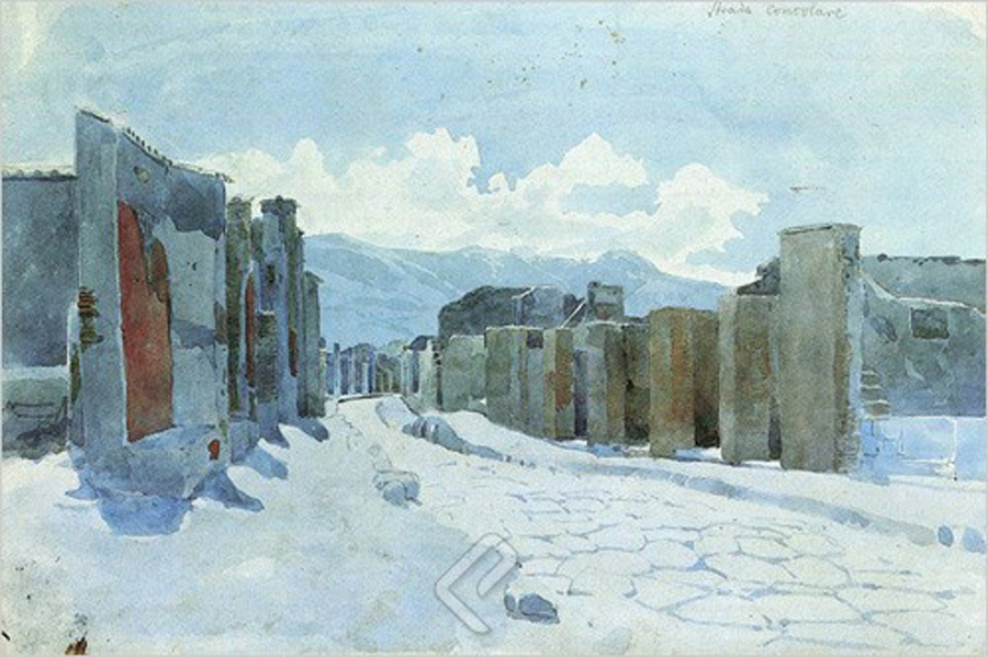 Ruins in Pompei, Giclee Print on Canvas by Carl (Karl, Charles) Blechen ...
