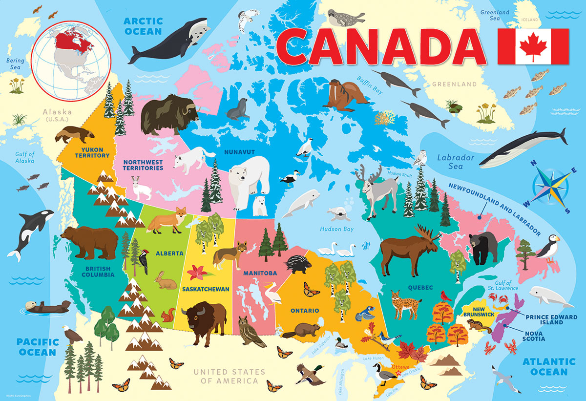 Illustrated Map of Canada, Jigsaw Puzzle at Eurographics