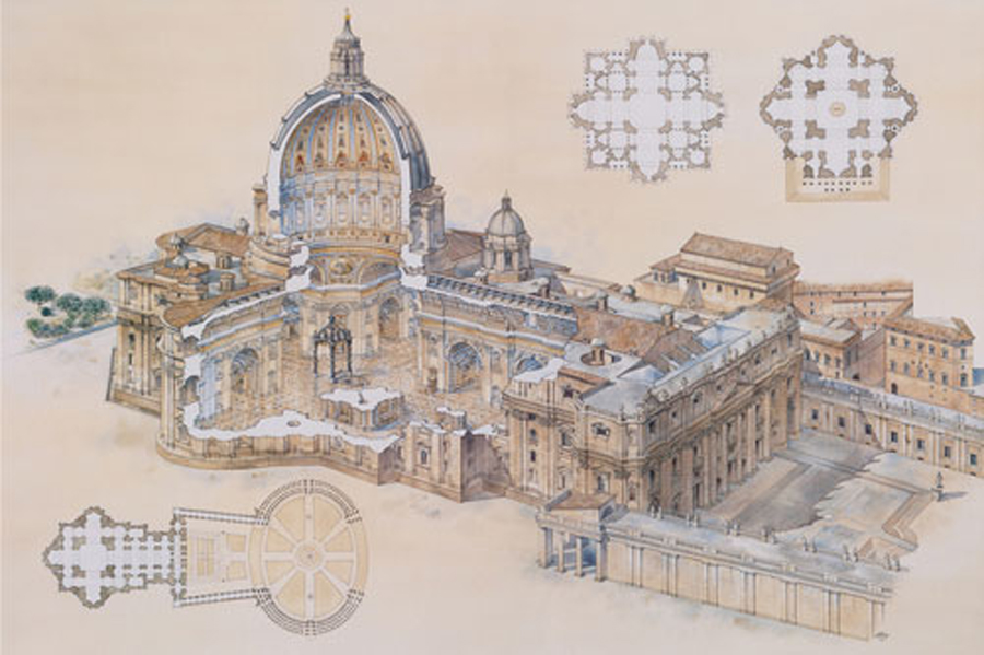 Spaccato di S. Pietro, Canvas by L. Derrien at Eurographics