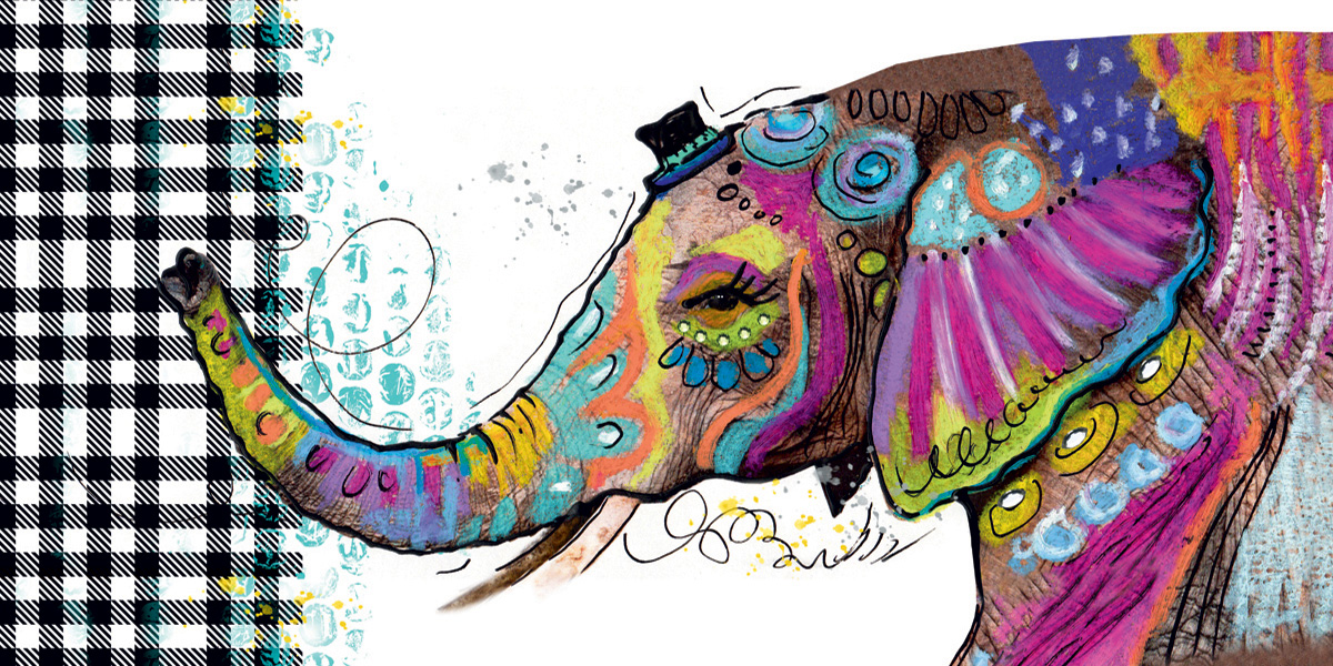 Elly Elephant Giclee Canvas at Eurographics