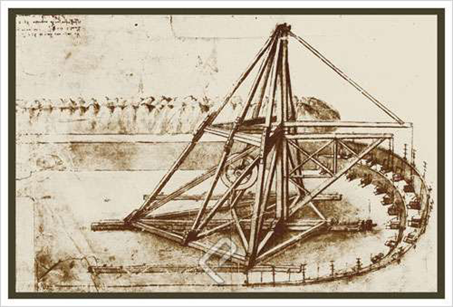 A Huge Treadmill Powered Digging Machine, Giclee Print on Canvas by ...