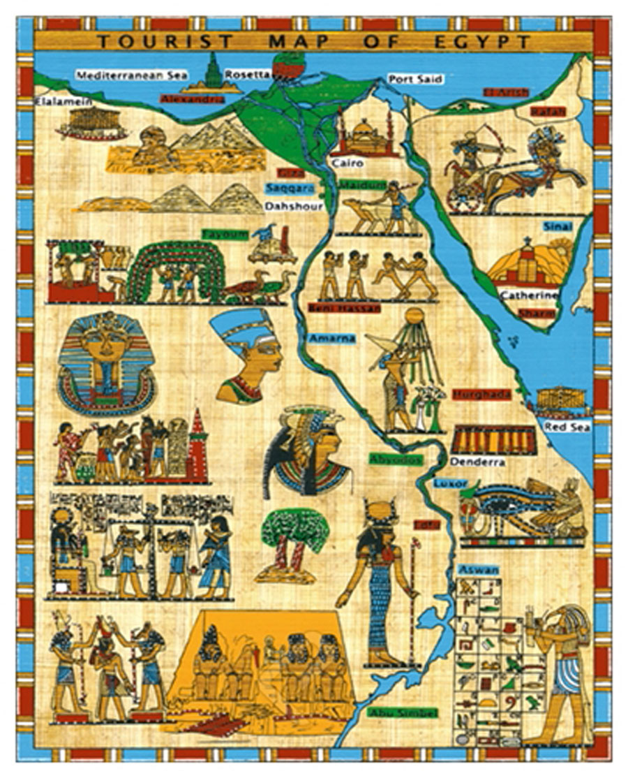 Tourist Map of Egypt, Giclee Photo on Arch Paper at Eurographics