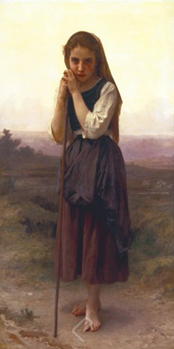 The Little Shepherdess Canvas by Bouguereau