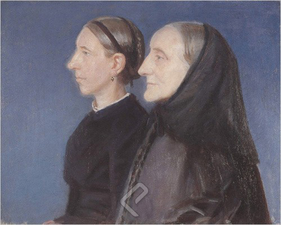 Portrait of Ane Hedvig and her Daughter Hulda , Giclee Print on Artist ...
