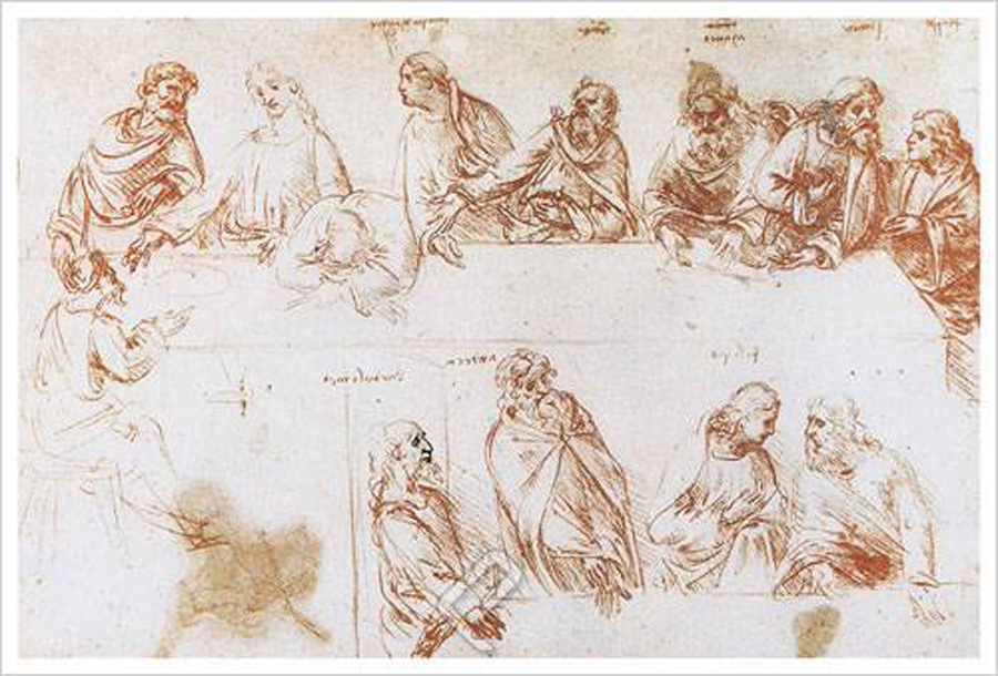 Study Composition of 'Last Supper', Fine Art Giclee Print by Vinci