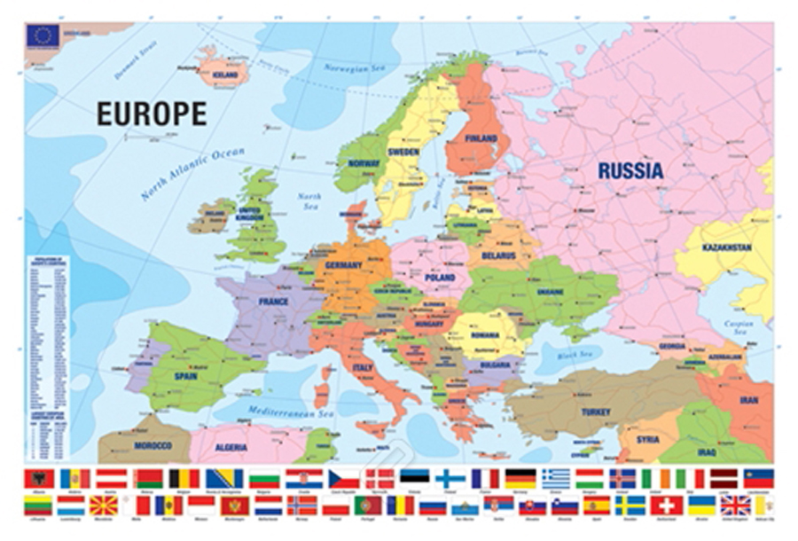 Modern Map of Europe, Giclee Photo on Arch Paper at Eurographics