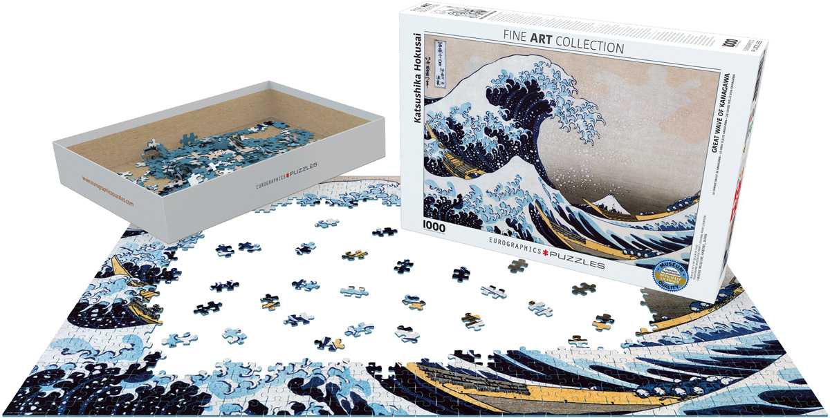 The Great Wave at Kanagawa, c.1829, Jigsaw Puzzle by Katsushika Hokusai ...