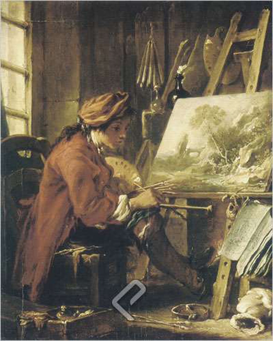 Self-Portrait, Painter in his Studio, Print on Matte Fine Art Paper by ...