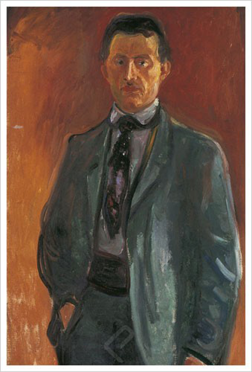 Self-Portrait Red Background, Giclee Art Paper by Edvard Munch