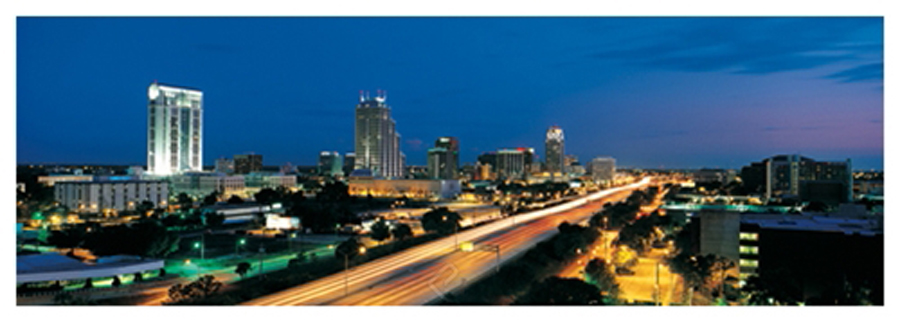 Orlando & Interstate 4 at Night Giclee Photo at Eurographics