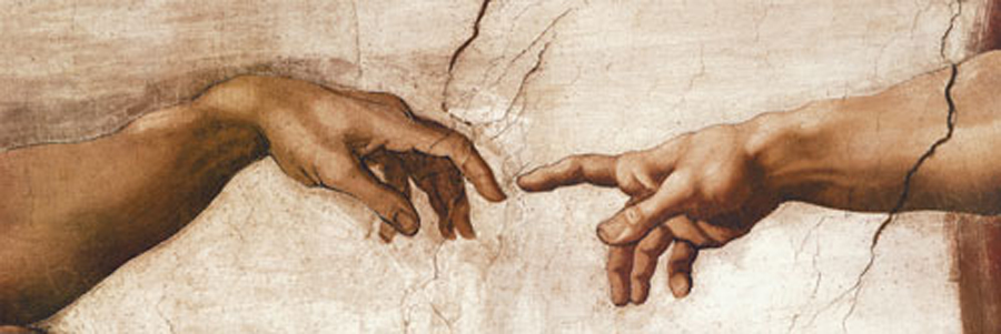 Creation of Adam Hands Detail Canvas by Michelangelo