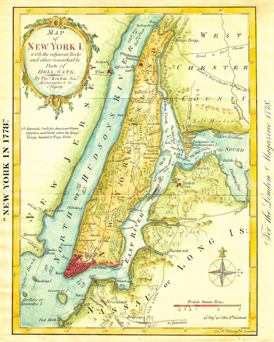Map of New York City 1778 at Eurographics