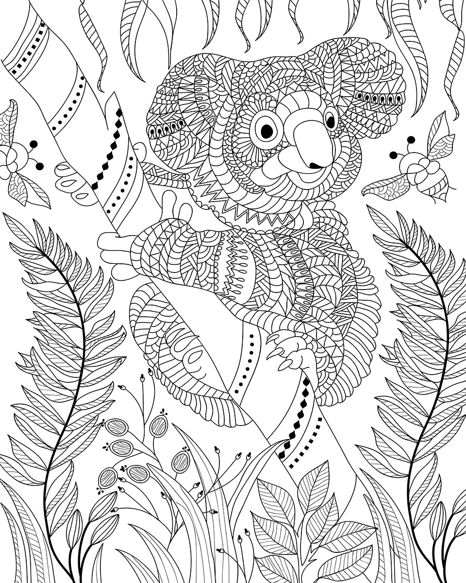 Koala Bee and Bamboo Lineart at Eurographics