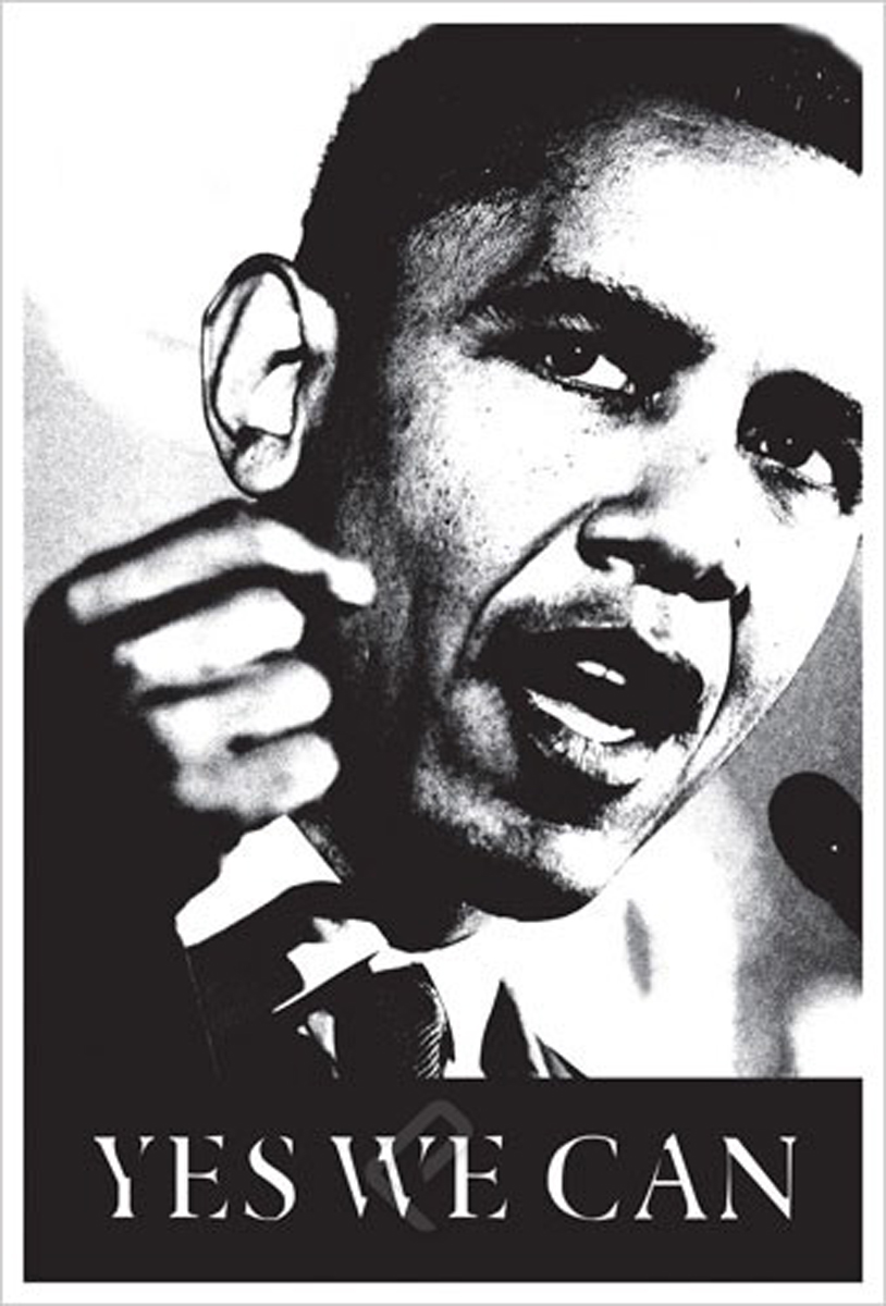 Barack Obama - Yes We Can (black & white) Canvas
