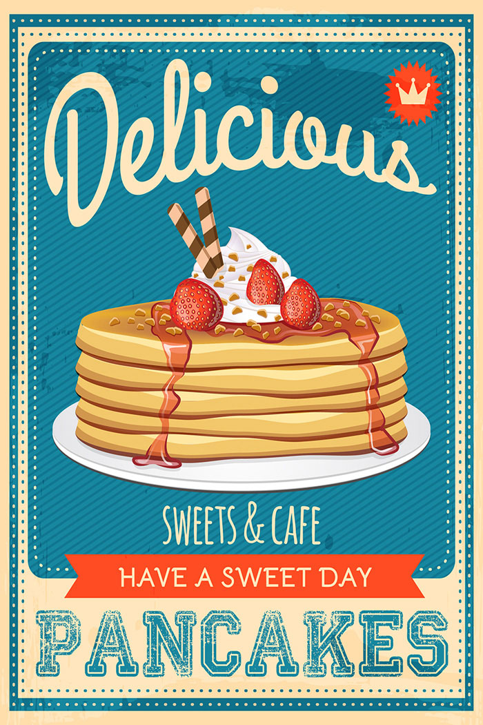 Vintage Pancakes Sign, Giclee photo prints at Eurographics