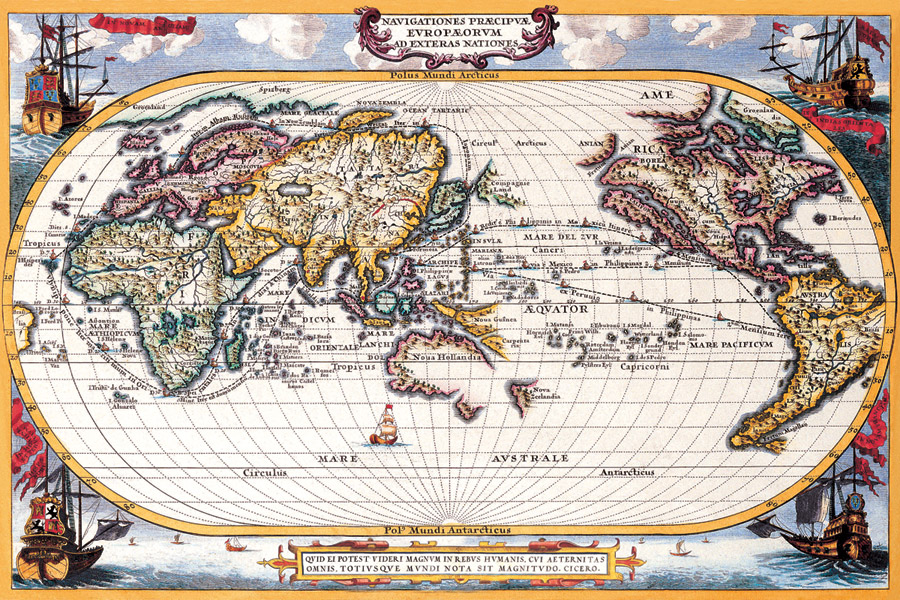 Navigation Map, 1710, Affiche d'Art par Heinrich Schrer chez eurographics